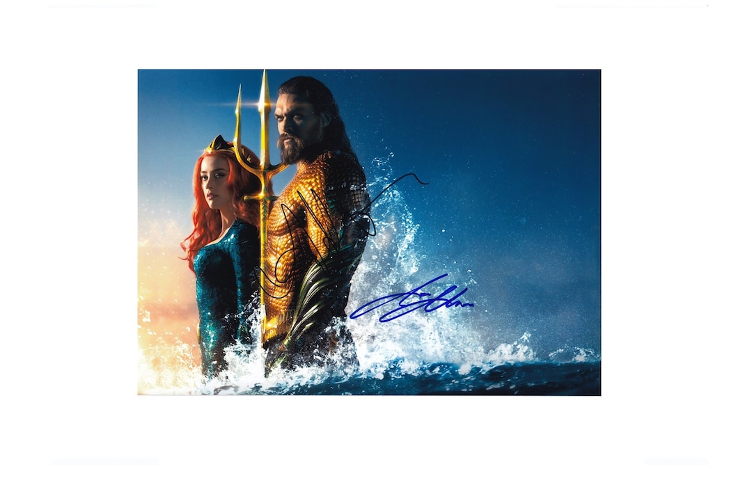 Jason Momoa Amber Heard Aquaman Hand Signed Autograph Photo - Etsy