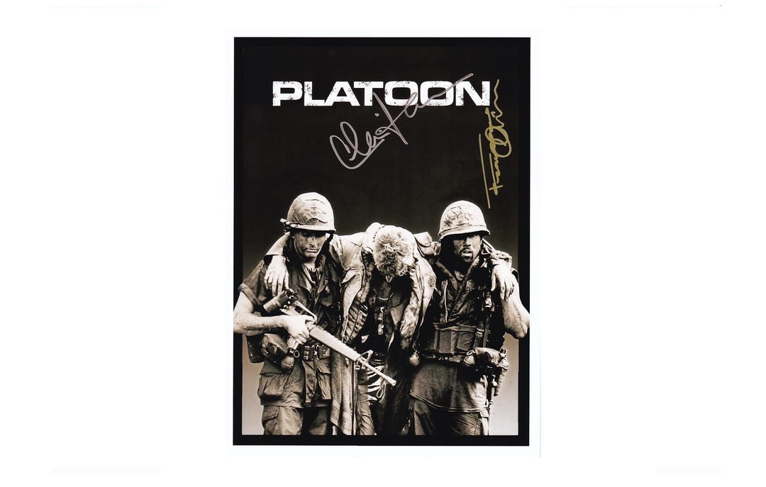 Charlie Sheen Francesco Quinn Platoon Hand Signed Autograph Photo 8x12 ...