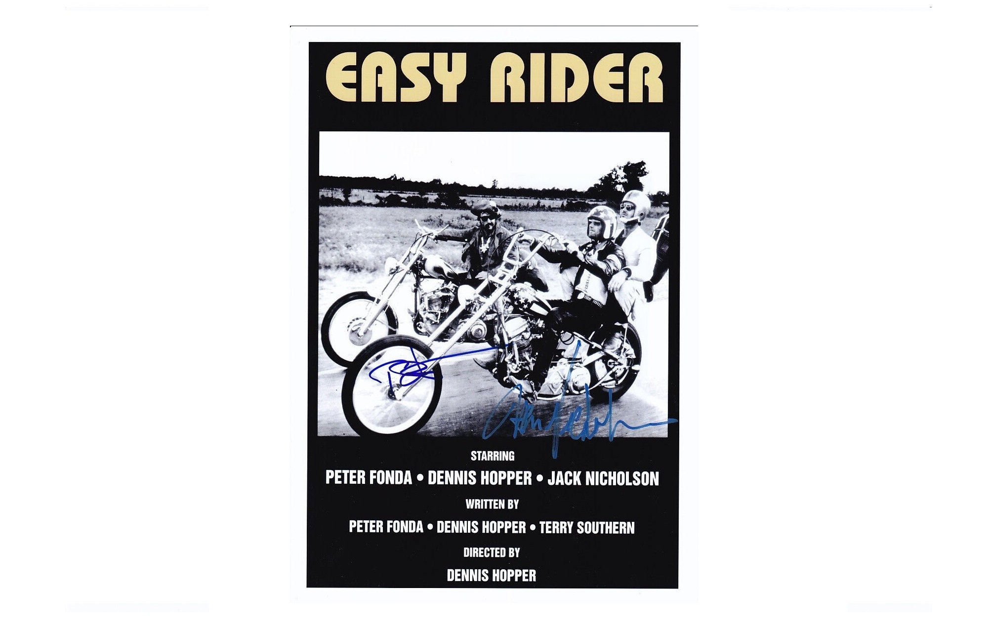 Peter Fonda Jack Nicholson Easy Rider Hand Signed Autograph Photo 8x12 ...