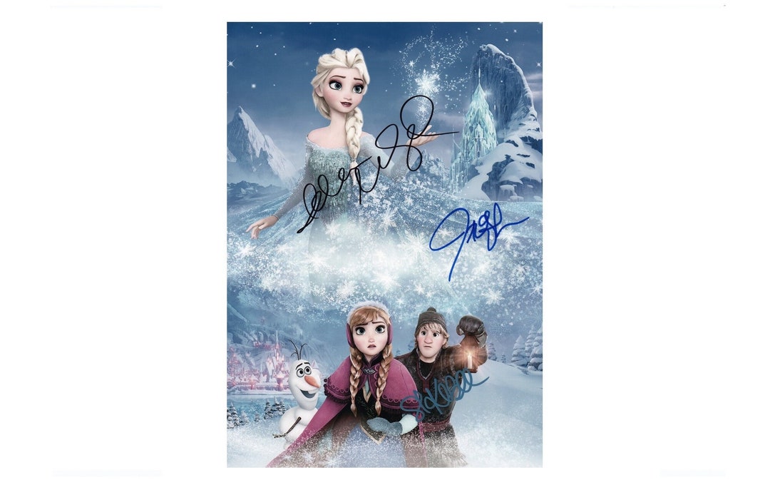 Frozen Elsa Anna Kristoff Disney Hand Signed Autograph Photo 12x8 COA ...