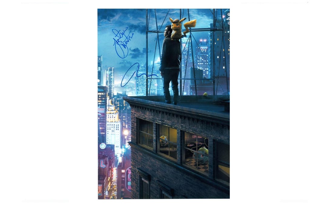 Ryan Reynolds Justice Smith Pokemon Detective Pikachu Autograph Photo ...