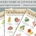 Bilingual Spanish and English Scavenger Hunt, Grocery Store for Kids ...