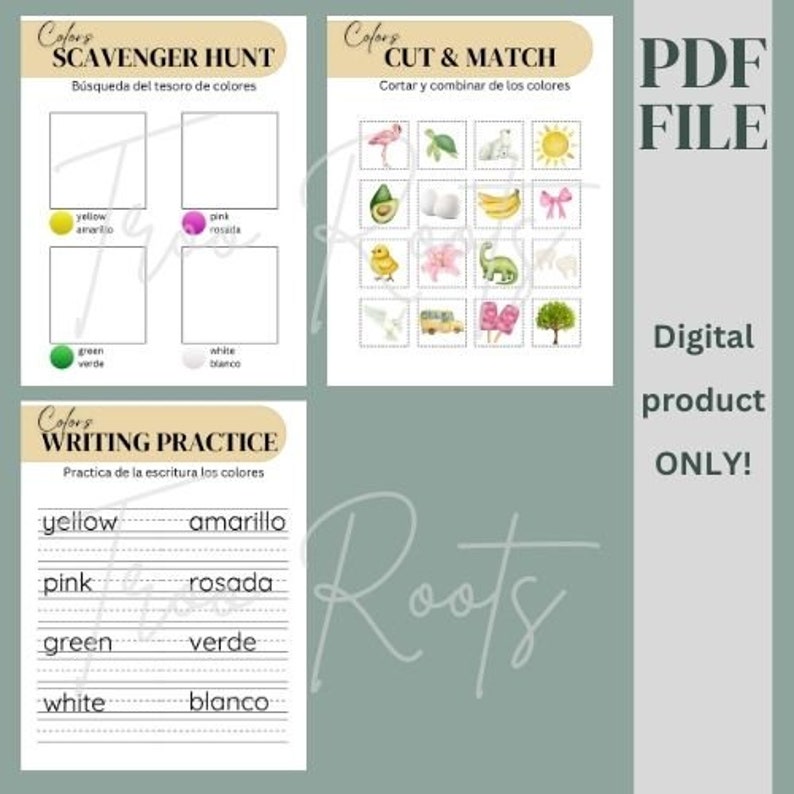 Bilingual Colors Scavenger Hunt: Spanish & English Learning (PDF) - Etsy