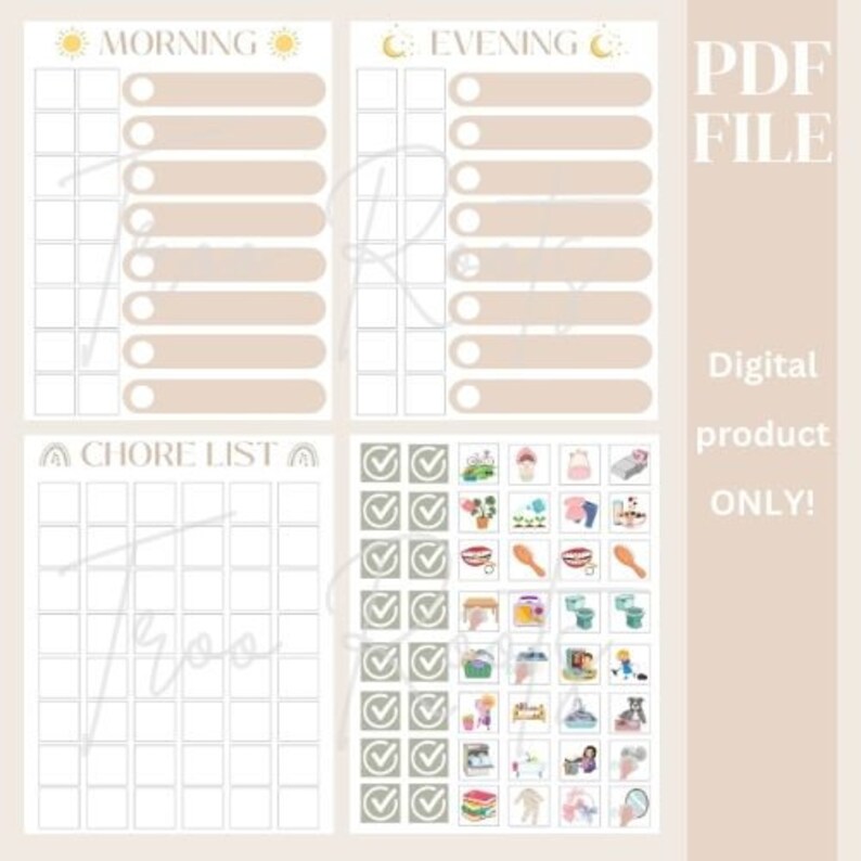 Daily Schedule Chore Chart, Picture Card Chores for Kids, Daily ...