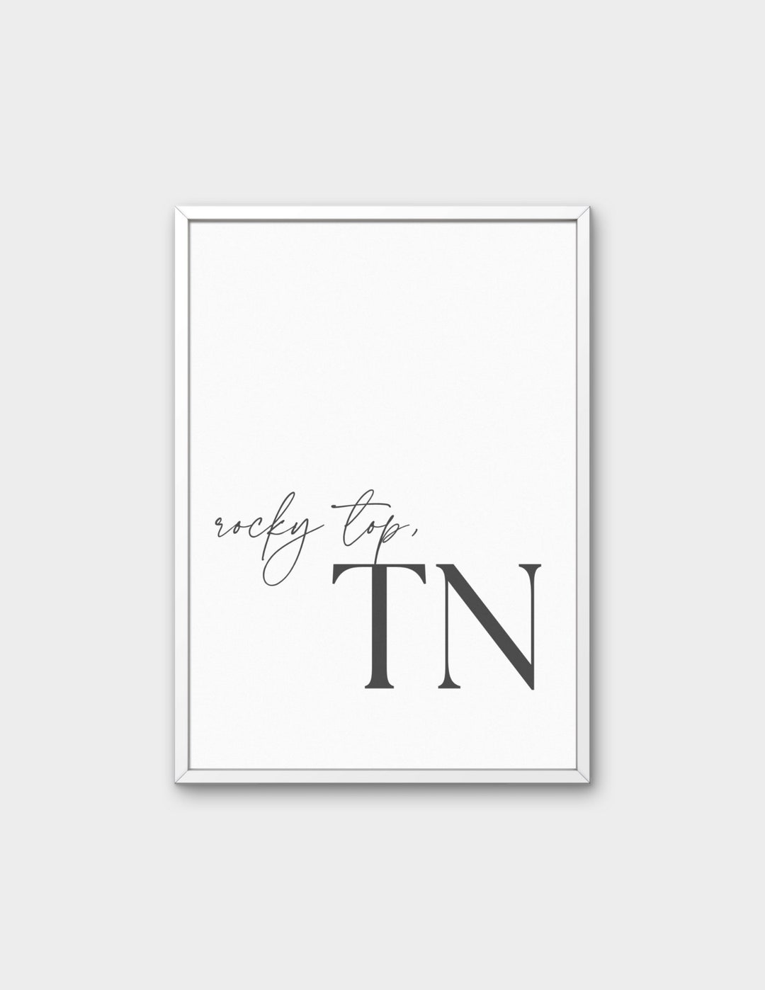 Rocky Top TN UTK Wall Art Minimal multiple Sizes Tennessee Vols College ...