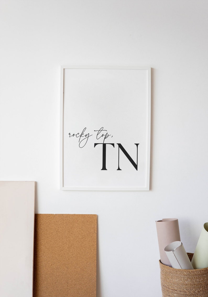 Rocky Top TN UTK Wall Art Minimal multiple Sizes Tennessee Vols College ...