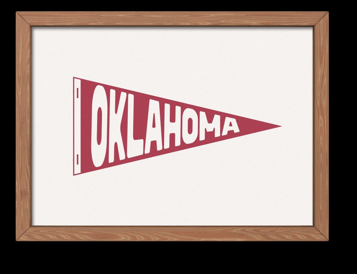 Oklahoma Pennant Digital Print | Oklahoma Sooners | College Dorm Decor ...
