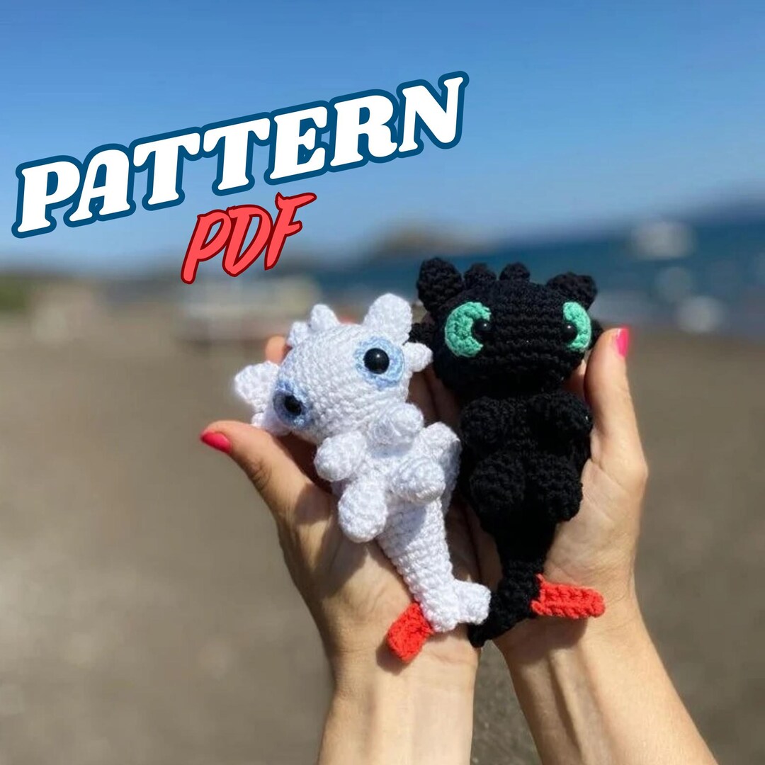 Toothless Dragon Pattern, Toothless Dragon Plushie Pattern , Night Fury ...