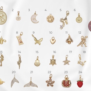 Custom Charm Necklace or Bracelet | Dainty Pendants | Gold Charm ...