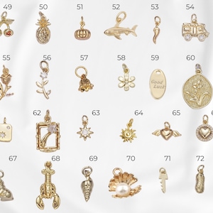 Custom Charm Necklace or Bracelet | Dainty Pendants | Gold Charm ...