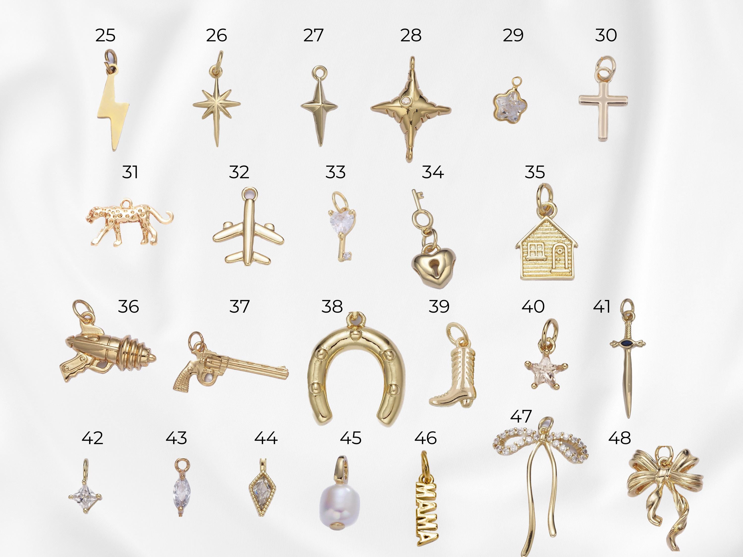 Custom Charm Bracelet | Dainty Pendants | Gold Charm Necklace | Create ...