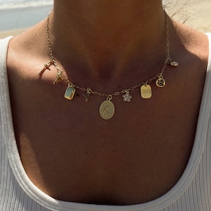 Custom Charm Necklace or Bracelet | Dainty Pendants | Gold Charm ...