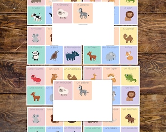 Printable Animal Flash Cards Homeschool Posters Classroom Decor Digital ...