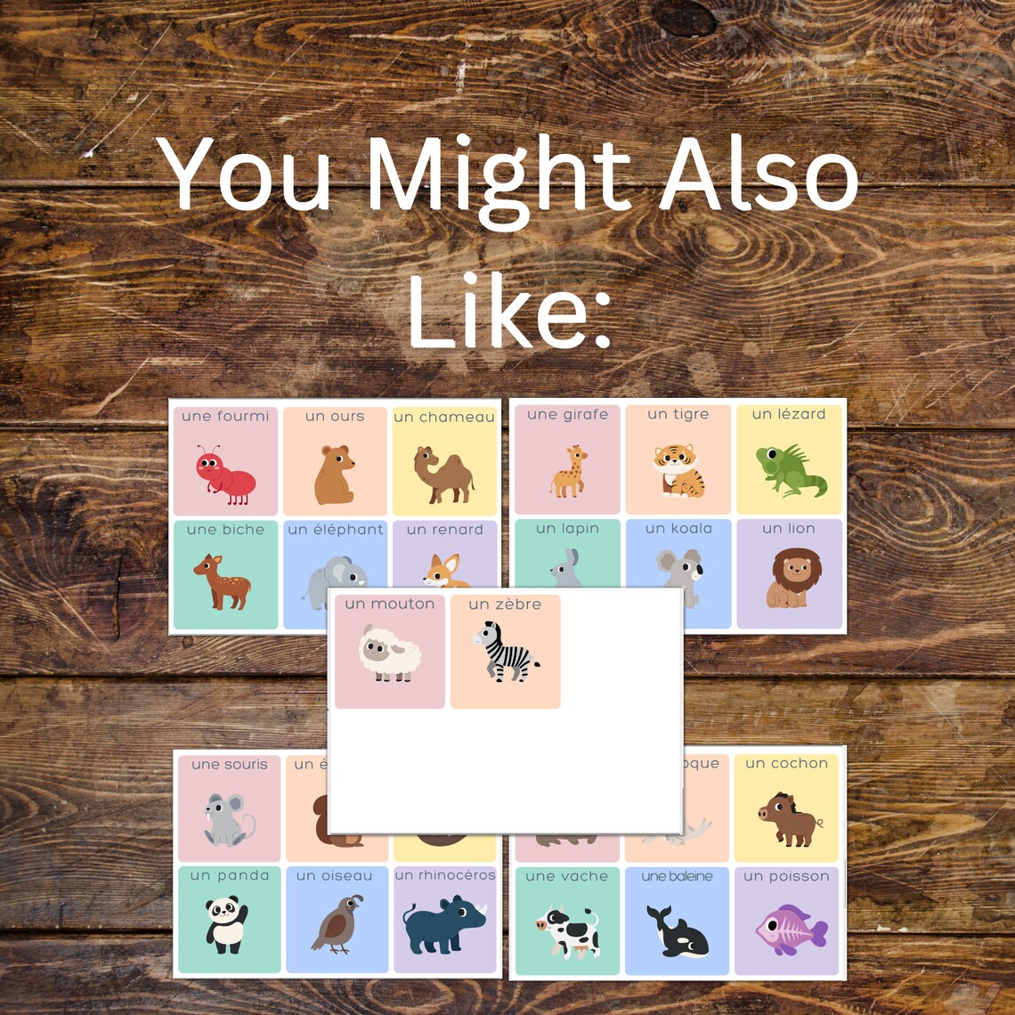 English Printable Animal Flash Cards Homeschool Posters Classroom Decor ...