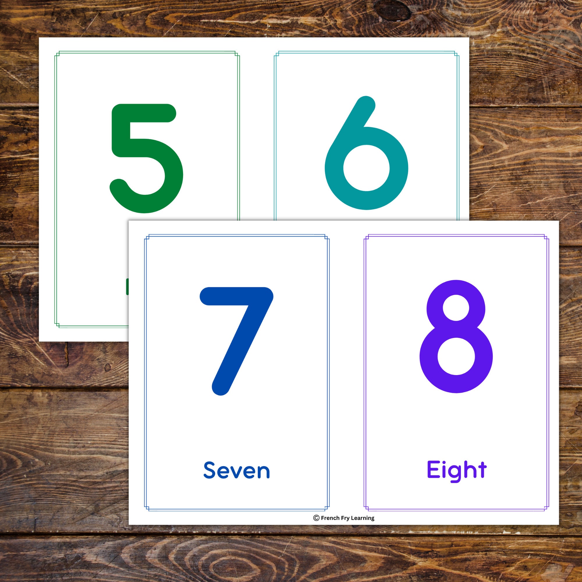 ENGLISH Printable French Numbers 1-10 Flash Card Homeschool Posters ...
