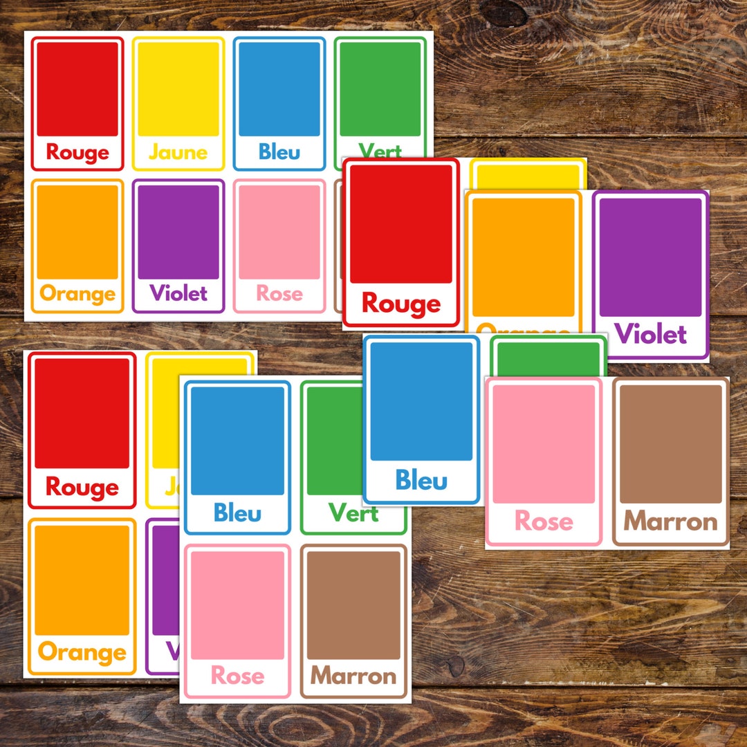 French Colors Flashcards & Posters Homeschool Posters Classroom Decor ...