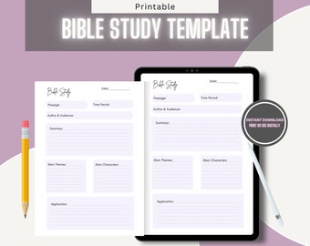 Printable Bible Study Template / A4,a5,letter Sizes - Etsy