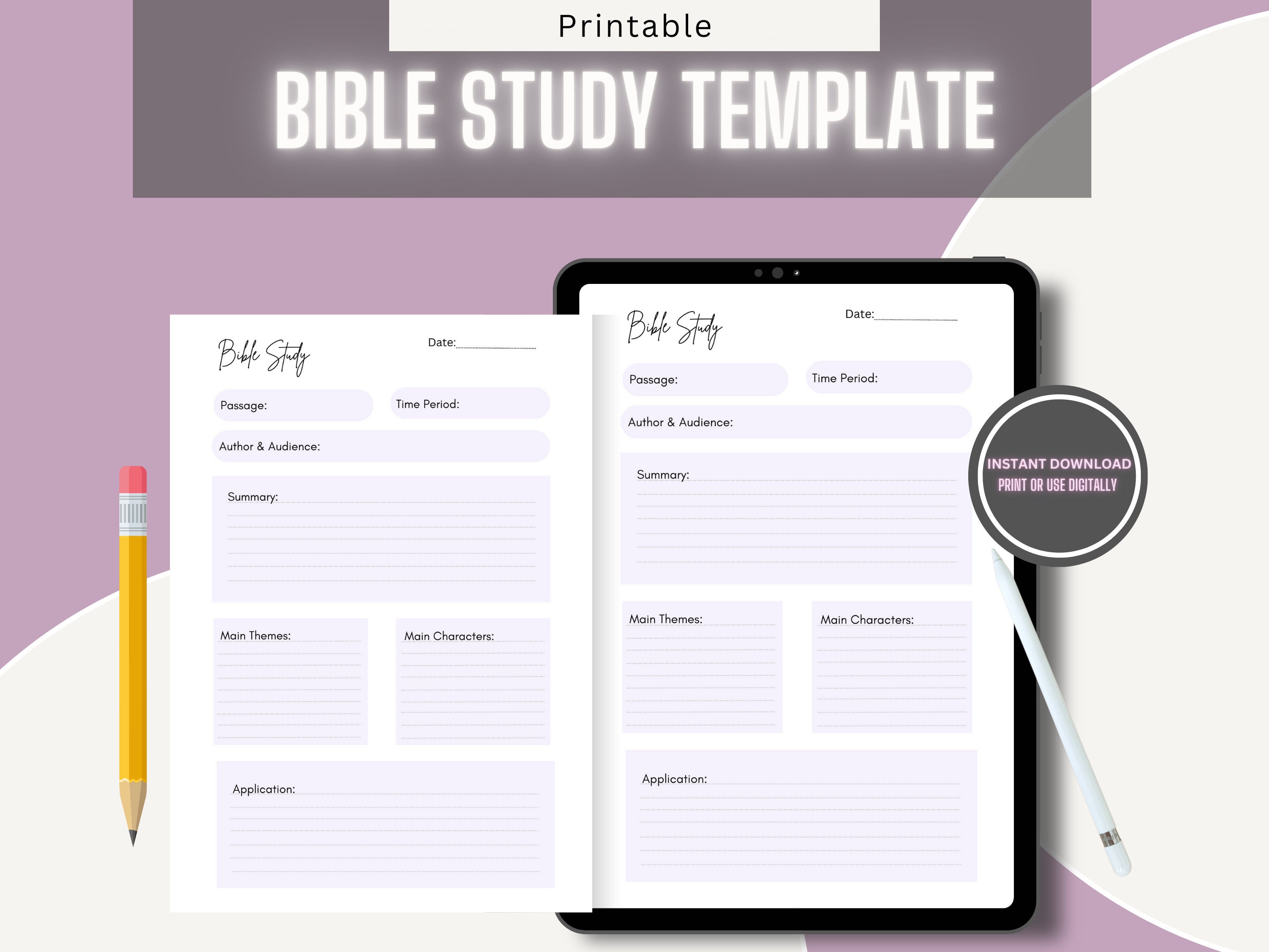 Printable Bible Study Template / A4,a5,letter Sizes - Etsy