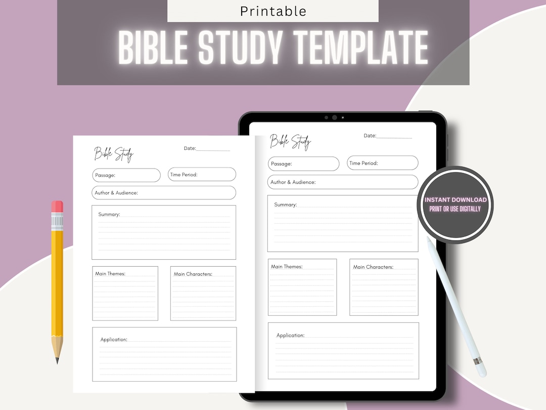 Printable Bible Study Template / A4,a5,letter Sizes - Etsy