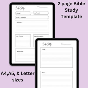 Printable Bible Study Template / A4,a5,letter Sizes - Etsy
