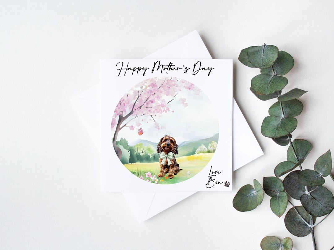Sable Cockapoo Mother's Day Card - Personalised - Black and Tan ...