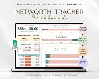 Net Worth Tracker Spreadsheet Template for Google Sheets, Personal ...
