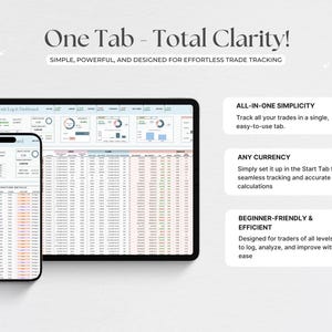 Simple Trading Journal Beginner Friendly Trade Diary Strategy Market ...