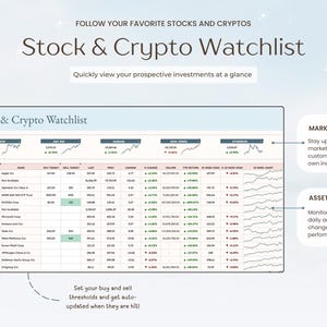 Stock Crypto Investment Tracker Spreadsheet Trading Journal Tracker ...