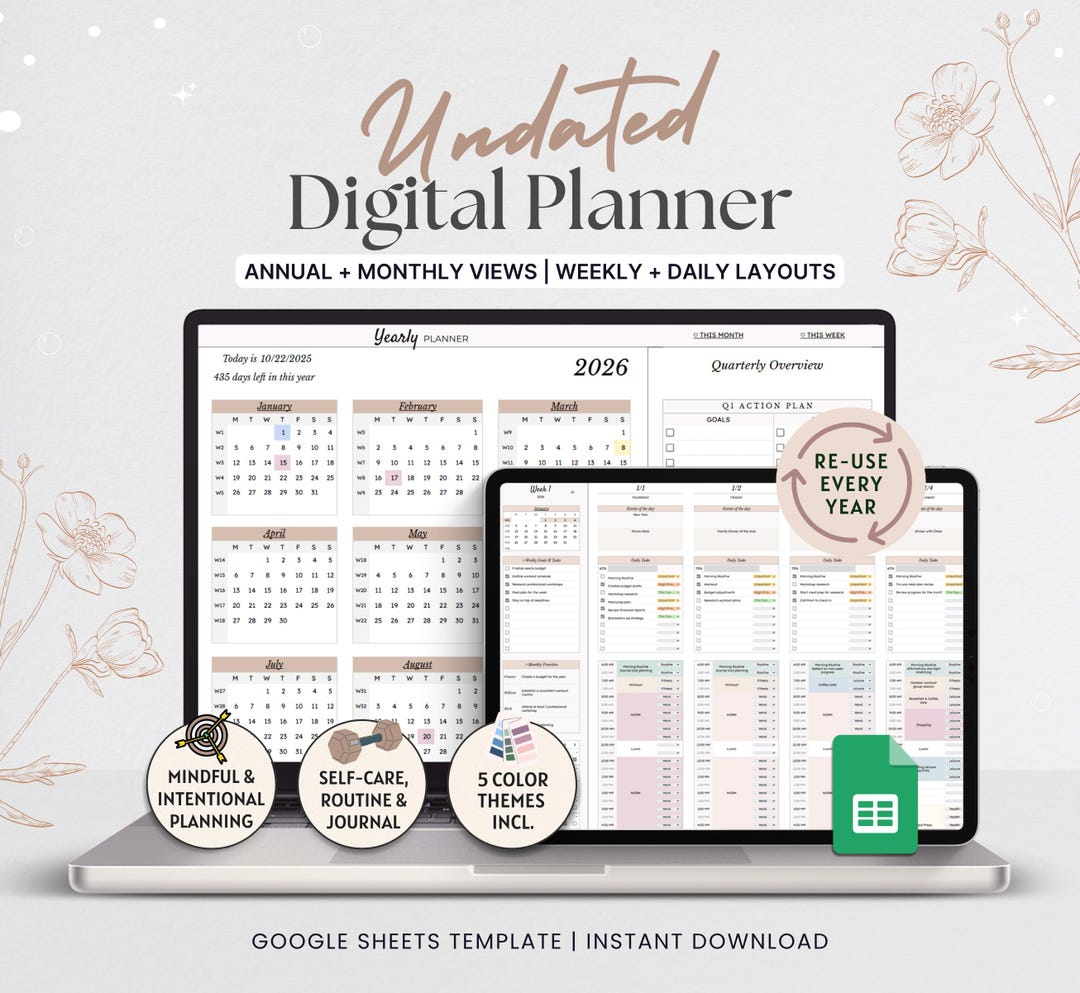 2026 Digital Planner | Google Sheets, Task Tracker (digital Download ...