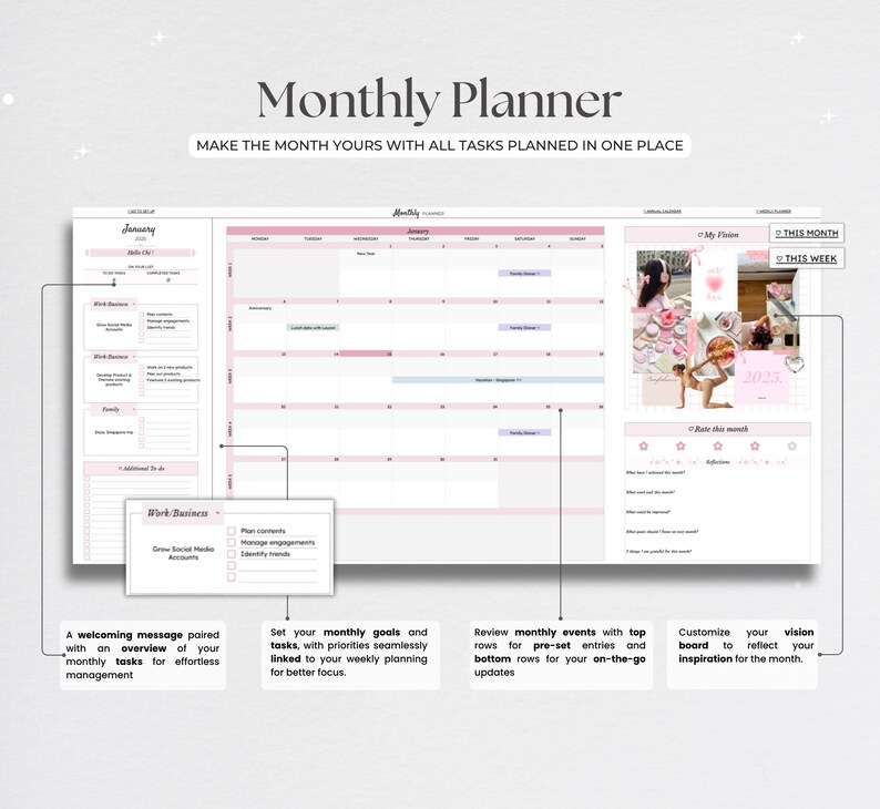 2025 Life Planner Google Sheets | Daily Schedule, To-do, Task Tracker ...