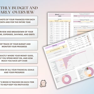 Interactive Wealth Planner Dashboard Cute Cat Kitty Financial Planner ...