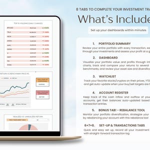 Stock Crypto Investment Tracker Spreadsheet Trading Journal Tracker ...