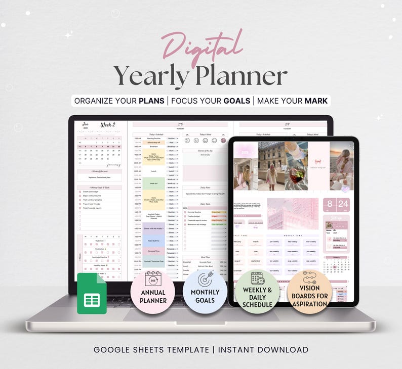 2025 Life Planner Google Sheets | Daily Schedule, To-do, Task Tracker ...