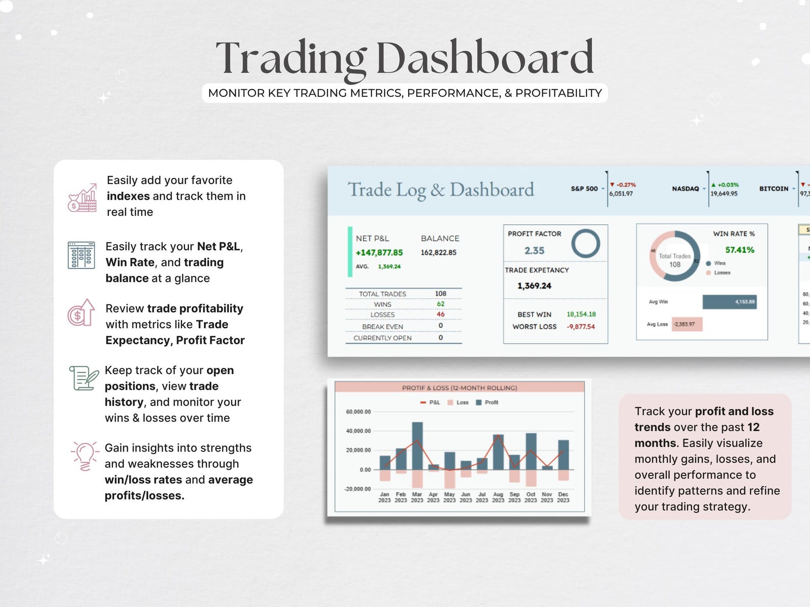 Simple Trading Journal Beginner Friendly Trade Diary Strategy Market ...