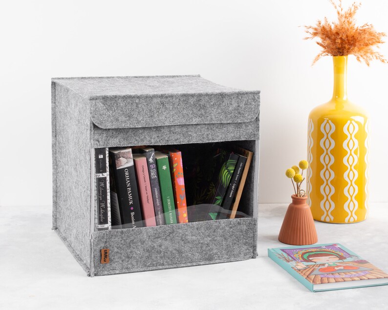 Taalu-modern Storage Basket With Lid and Windowed, Household Storage, Possible in Custom Size ...