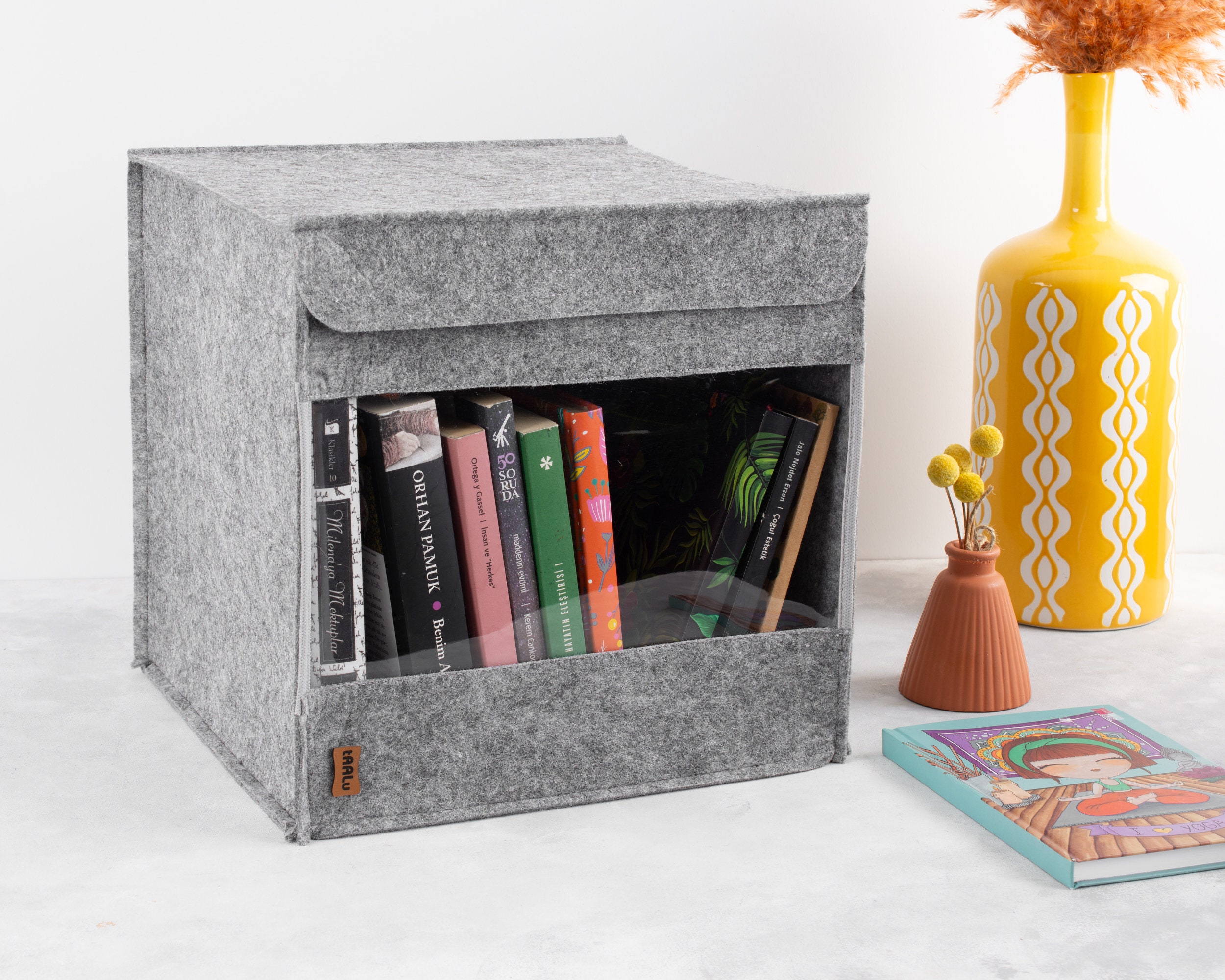 Taalu-modern Storage Basket With Lid and Windowed, Household Storage, Possible in Custom Size ...