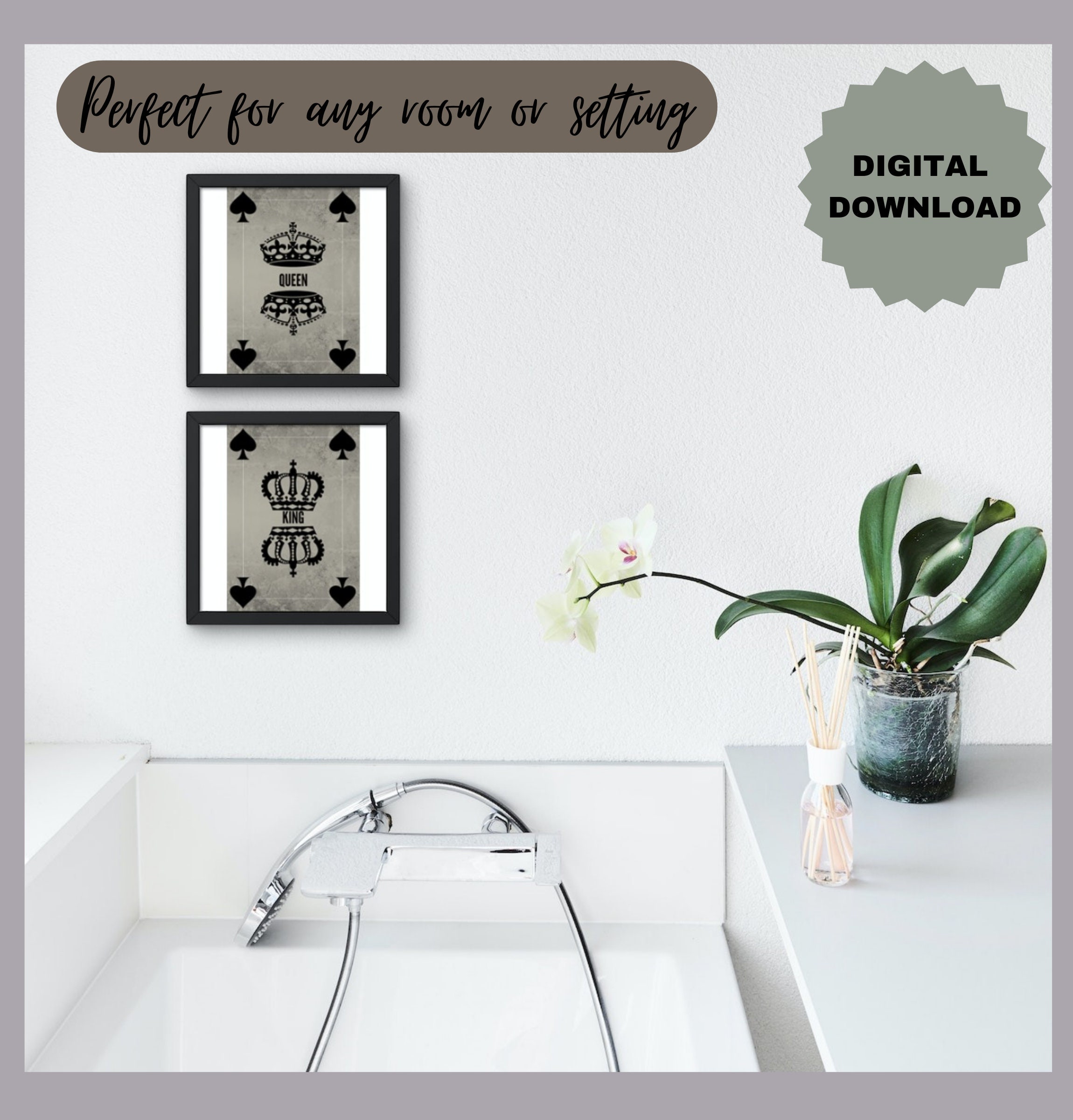 2 Piece King and Queen Wall Art - Etsy