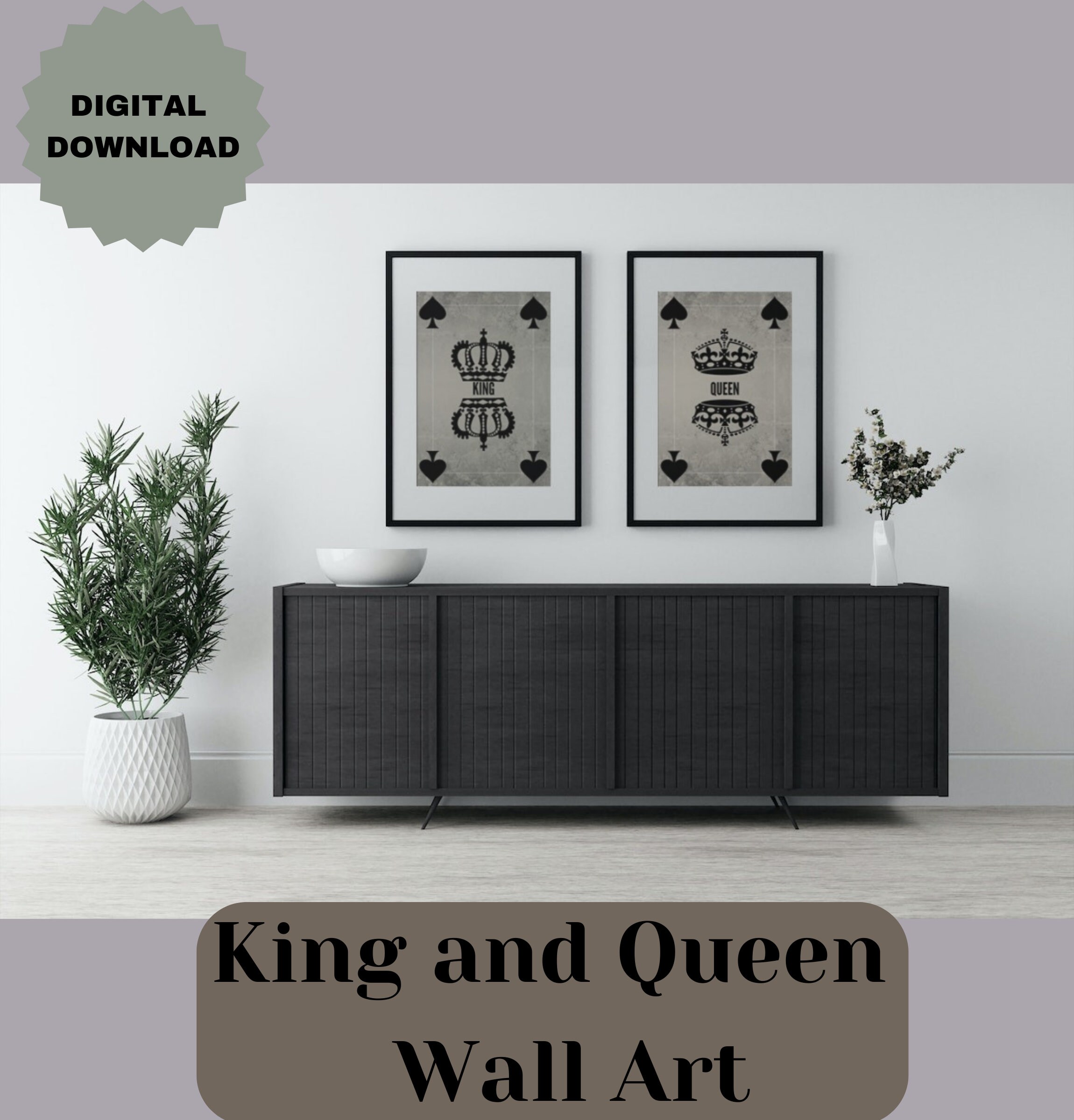 2 Piece King and Queen Wall Art - Etsy
