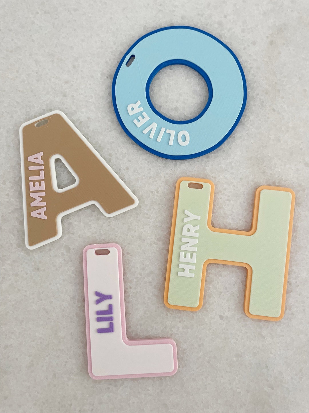 Personalised Letter Bag Tag or Keyring, Custom Name Bag Tag for Kids ...