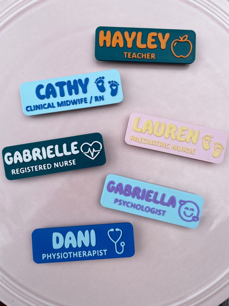 Personalised Name Badge With 3D Letters Name Badge Nurse - Etsy Australia