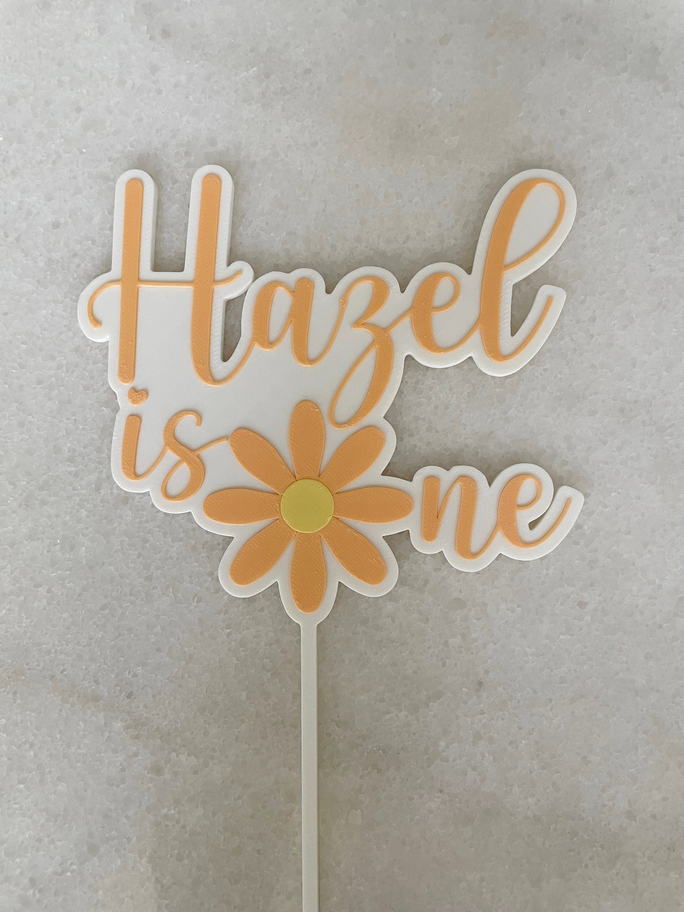 Personalised Daisy One Cake Topper, 3D Printed Flower Cake Topper, Cake ...