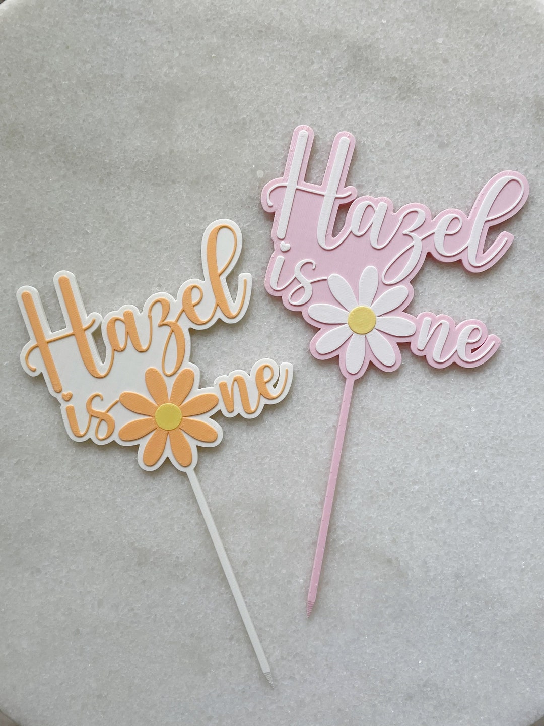 Personalised Daisy One Cake Topper, 3D Printed Flower Cake Topper, Cake ...