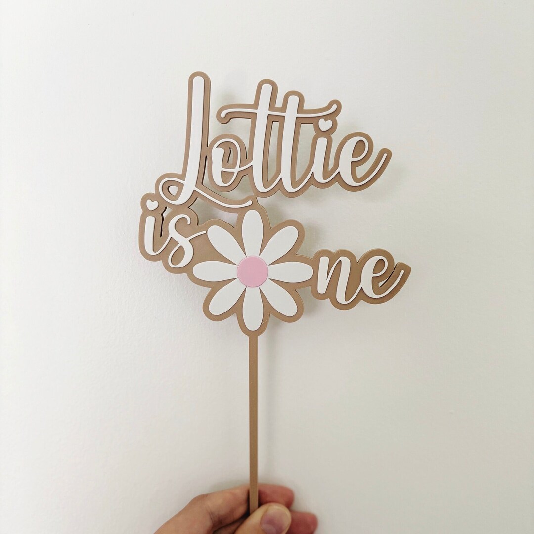 Personalised Daisy One Cake Topper, 3D Printed Flower Cake Topper, Cake ...