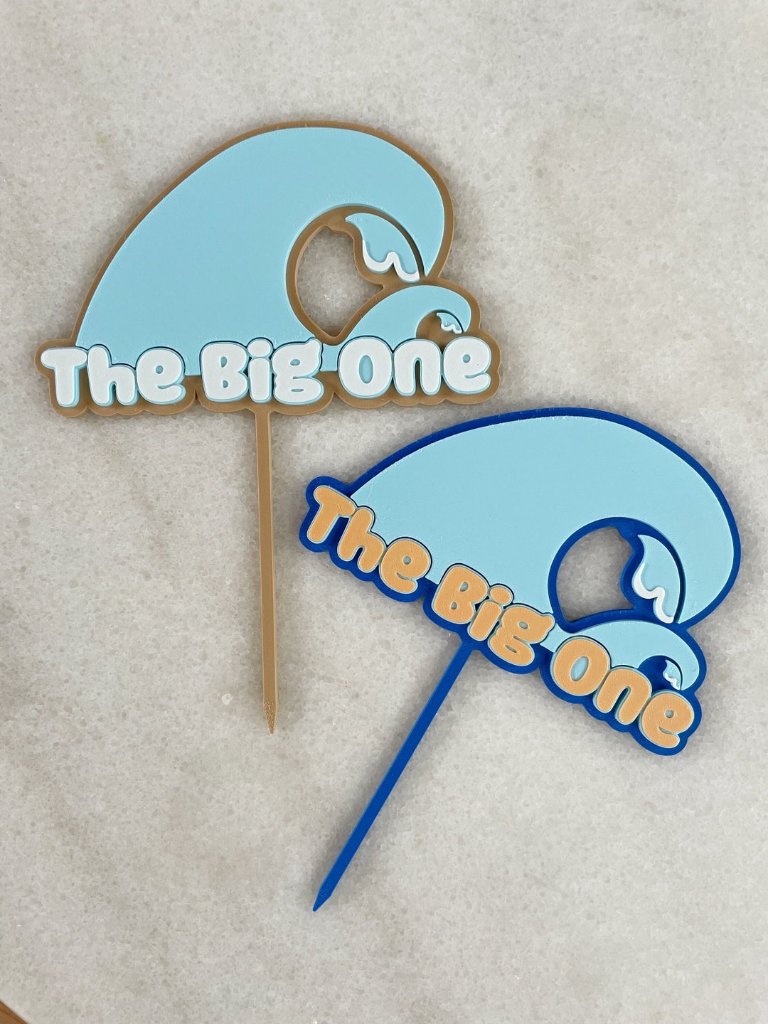 The Big One Cake Topper, 3D Printed Wave Cake Topper, Cake Topper First ...