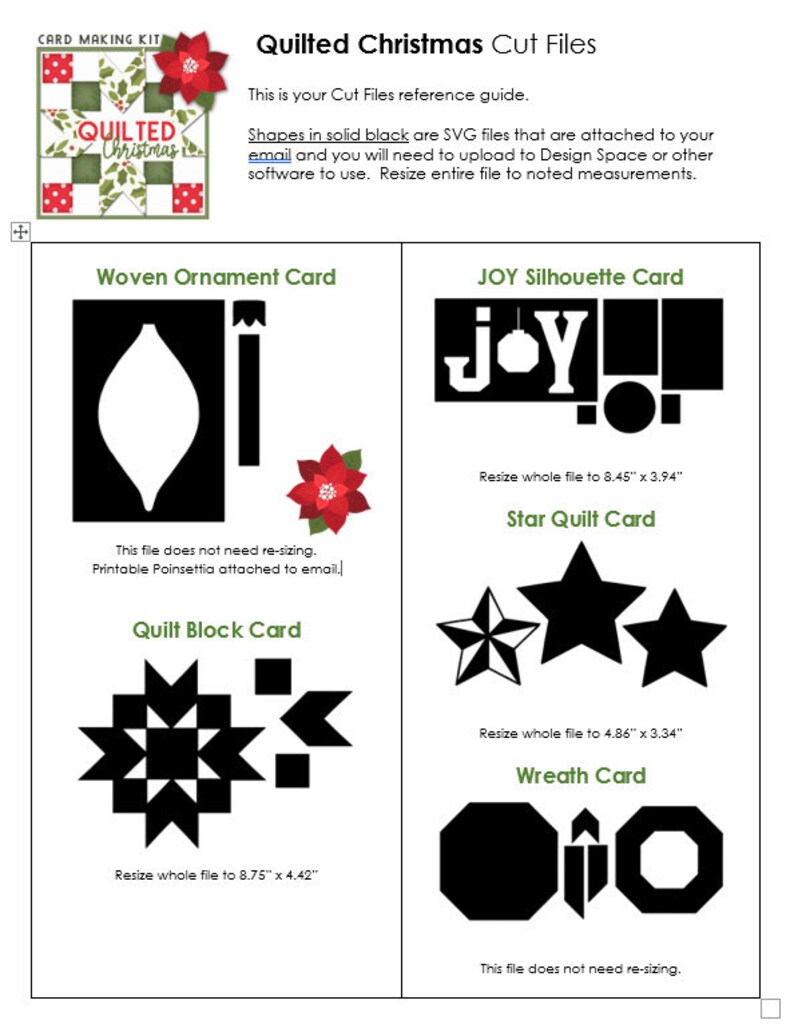 Instant Download SVG Files QUILTED Christmas Cards, Christmas Card Kit ...