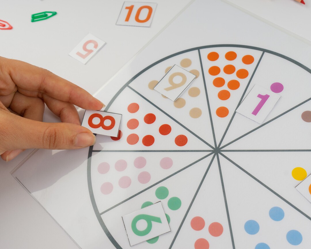 Number 1-10 Matching Game Printable, Educational Printable Math Wheel ...