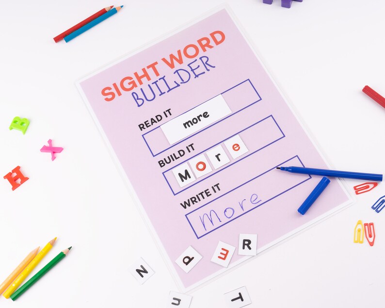 Sight Word Practice, Printable Spelling Game, Kindergarten Sight Words ...