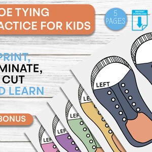 Learn to Tie Shoelaces With Fun and Games! Shoe-tying Practice Kit for ...