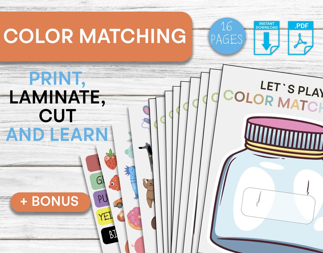 Сolor Matching - Digital Educational Cards Study and Play L Digital ...