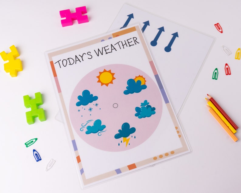 Weather Wheel Chart for Kids, Kindergarten Game, Digital Download PDF ...